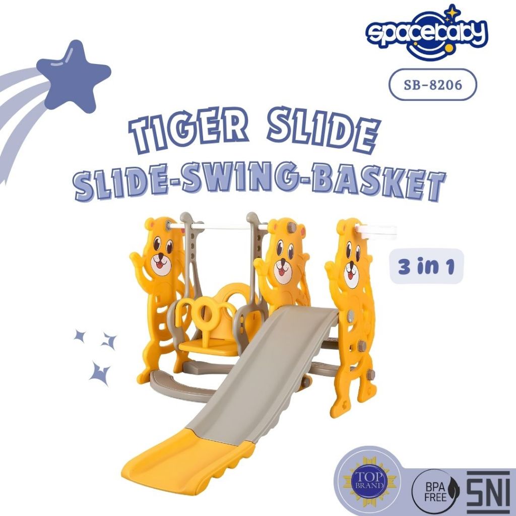 Jual Spacebaby Tiger Slide 3in1 Slide Basket Swing SB 8206 | Shopee ...