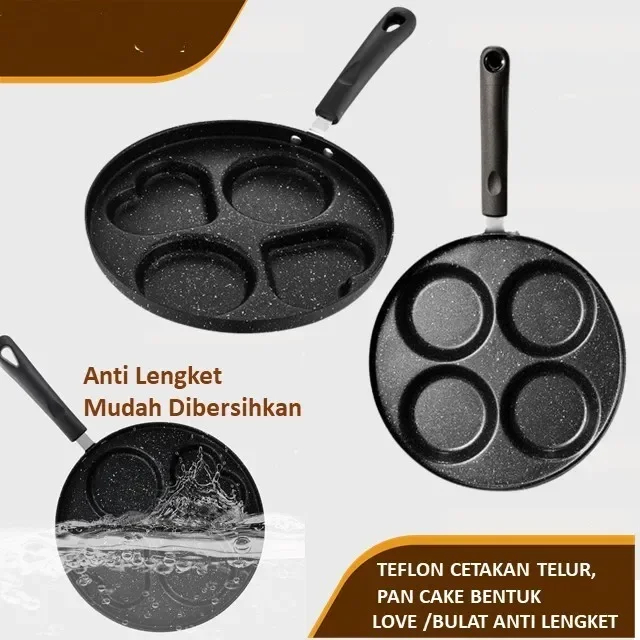 Jual SINDA Panci Cetakan Telur 4 Lubang Datar Teflon Cetakan Martabak ...