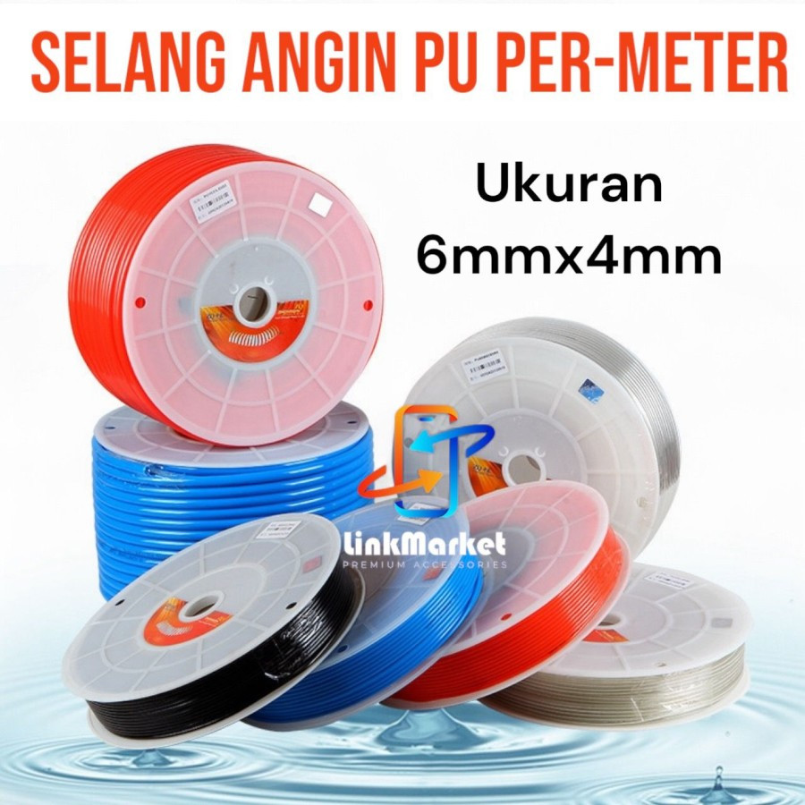 Jual selang angin pu 6mm 4mm/selang angin 6mm/selang angin 6mmx4mm ...