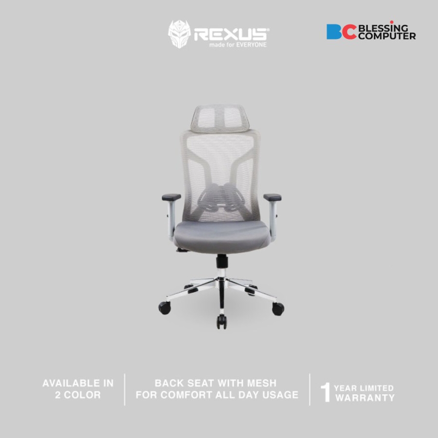 Jual Rexus Ergonomic Office Chair Kursi Kantor NC4 / NC-4 - LIGHT GREY ...