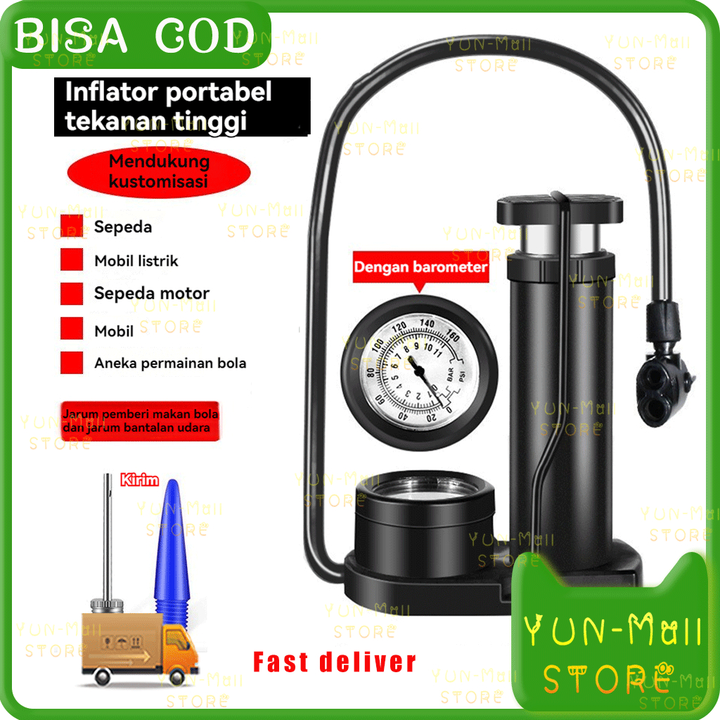 Jual YUN Mall Pompa Ban - pompa injak ban motor - pompa angin speeds ...