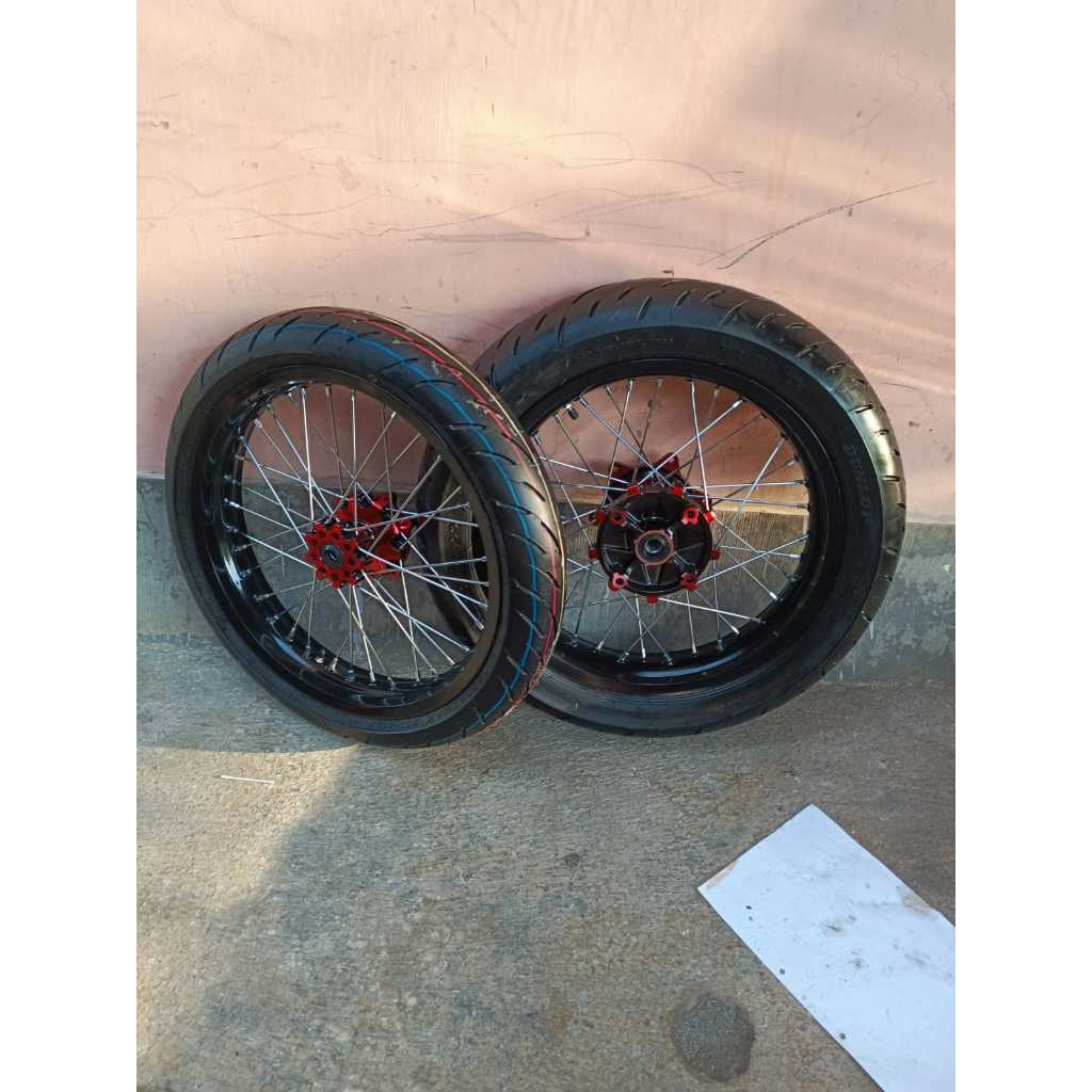 Jual Paket Roda Supermoto CRF Ban Dunlop Baru Wheelset SUMO CRF Ring 17 ...