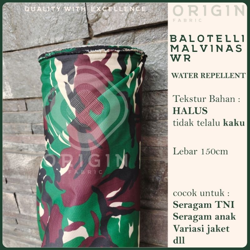 Jual Kain Balotelli Loreng Malvinas Banser WR bahan Water Repellent ...