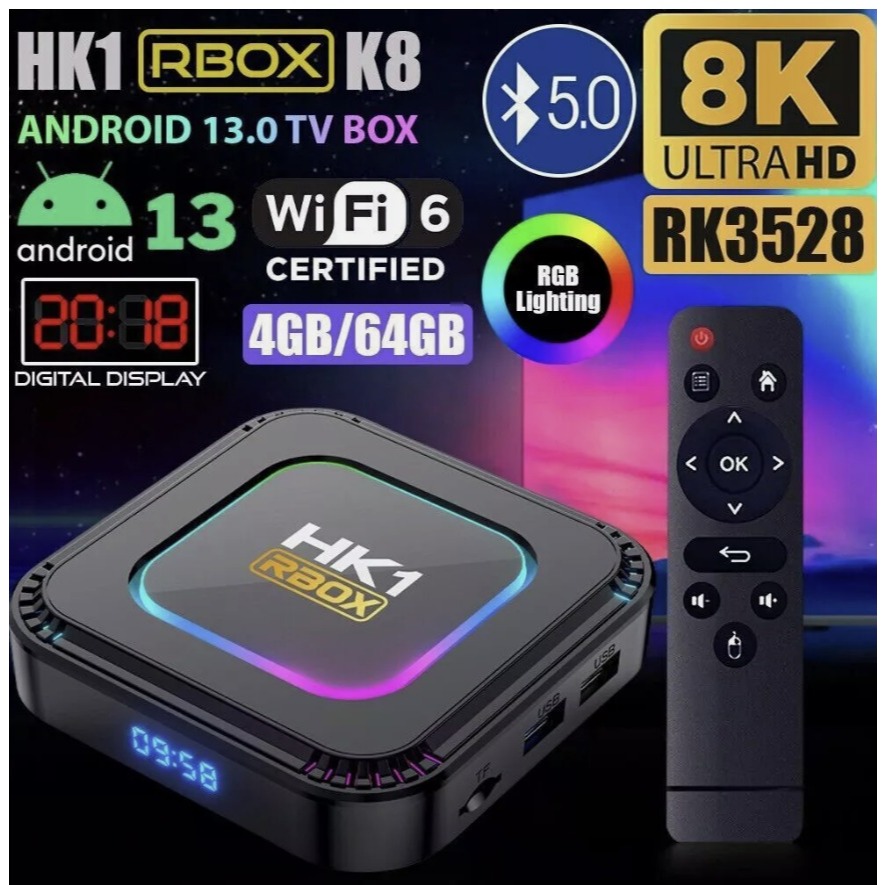 Jual SMARTCOM - Smart TV BOX HK1 RBOX K8 OS 13 Super Speed Ram 4GB Rom 64GB Original Unlock ...