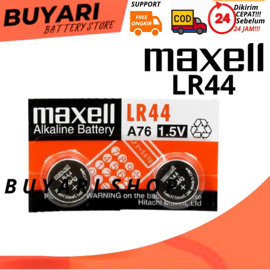 Jual ORIGINAL!! Baterai Kalkulator Maxell Casio Citizern Kancing LR44 ...