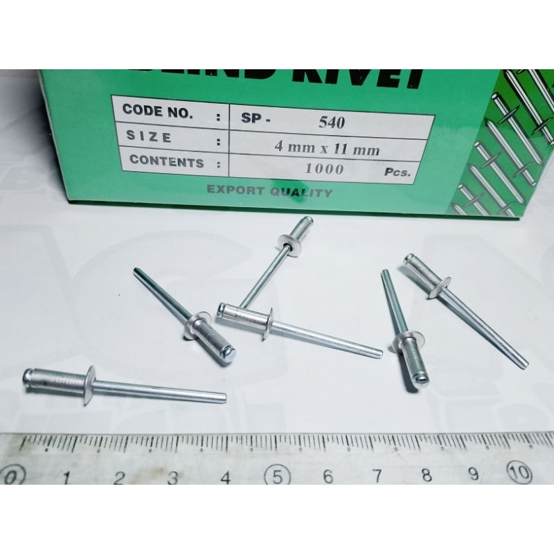 Jual 1 Dus ( 1000 Pcs ) SIP BLIND RIVET SP 540 / Paku Rivet 4 X 11 mm ...