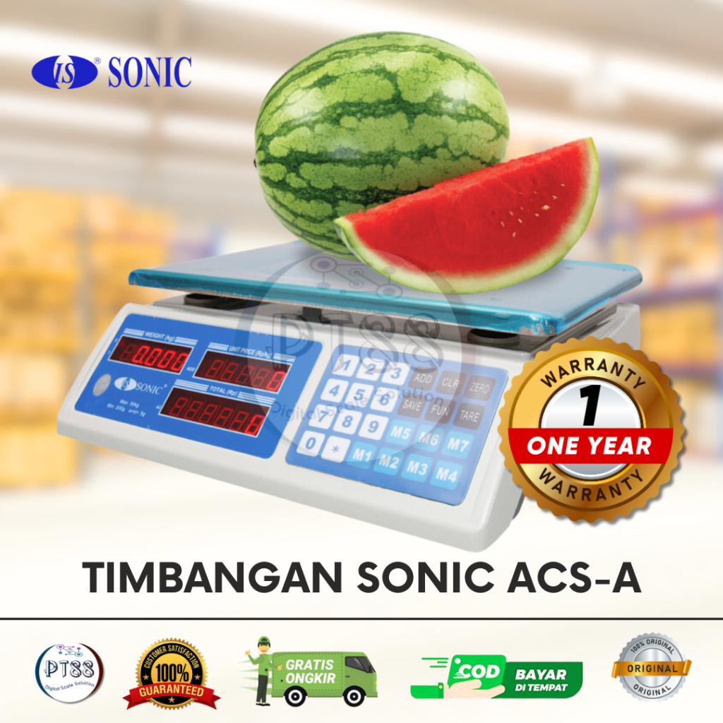 Jual Timbangan Digital 30kg/Timbangan Buah/Timbangan Laundry/Timbangan Sembako SONIC ACS-A 30kg ...