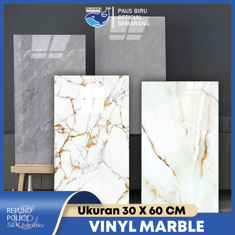 Jual Paus Biru - Wallpaper Dinding Vinyl Marble 30 x 60 cm 0,3cm ...