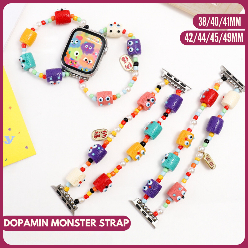 Jual Dopamin Monster pita elastis manik-manik strap untuk lWatch SE 3 4 ...