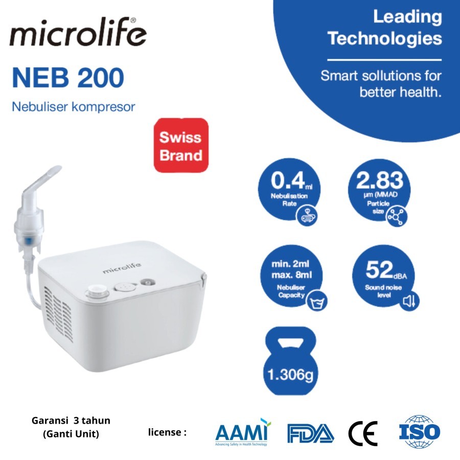 Jual MICROLIFE COMPRESSOR NEBULIZER NEB 200 - ALAT BANTU PERNAFASAN ...