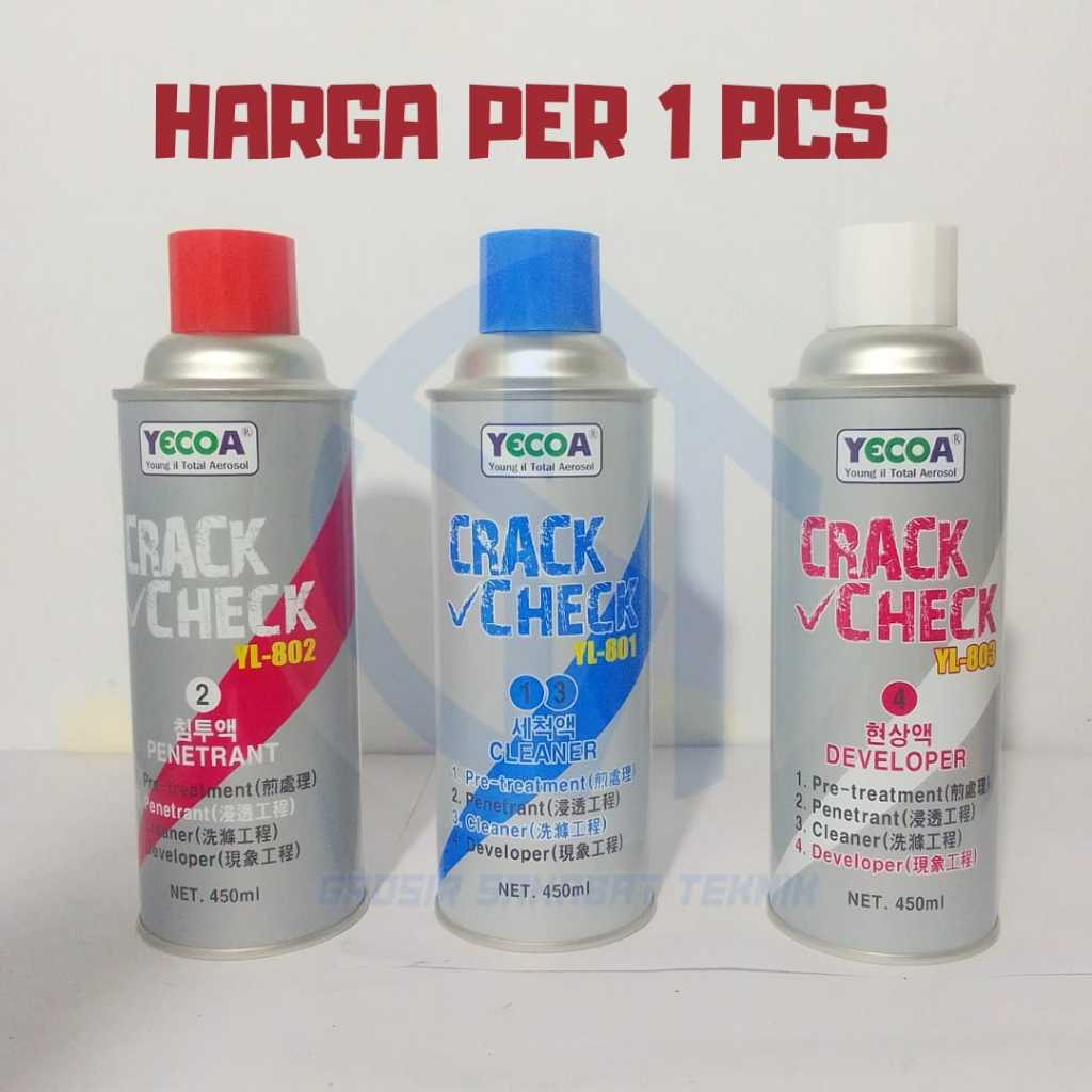 Jual YECOA CRACK CHECK / SPOTCHECK PENETRANT ,DEVELOPER,CLEANER YECOA ...
