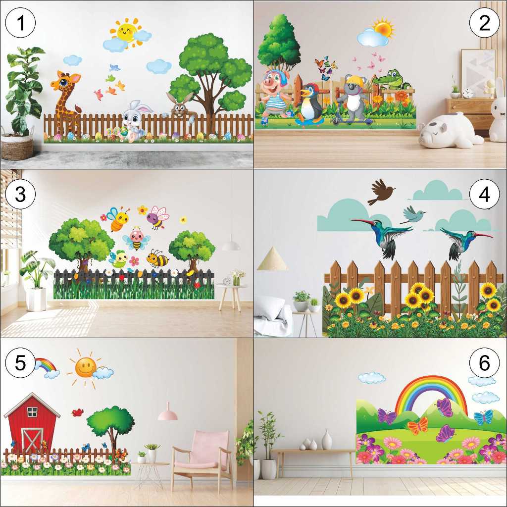 Jual Semesta Wall Sticker Motif Pagar Rumput & Bunga Stiker Dinding ...