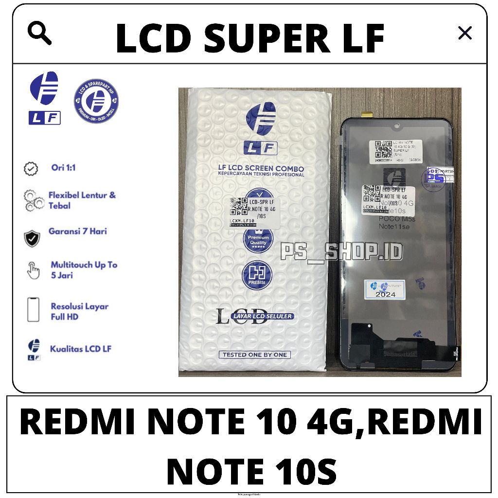 Jual LCD XIAOMI REDMI NOTE 10 4G / NOTE 10S / POCO M5S / +FRAME / BLACK ...