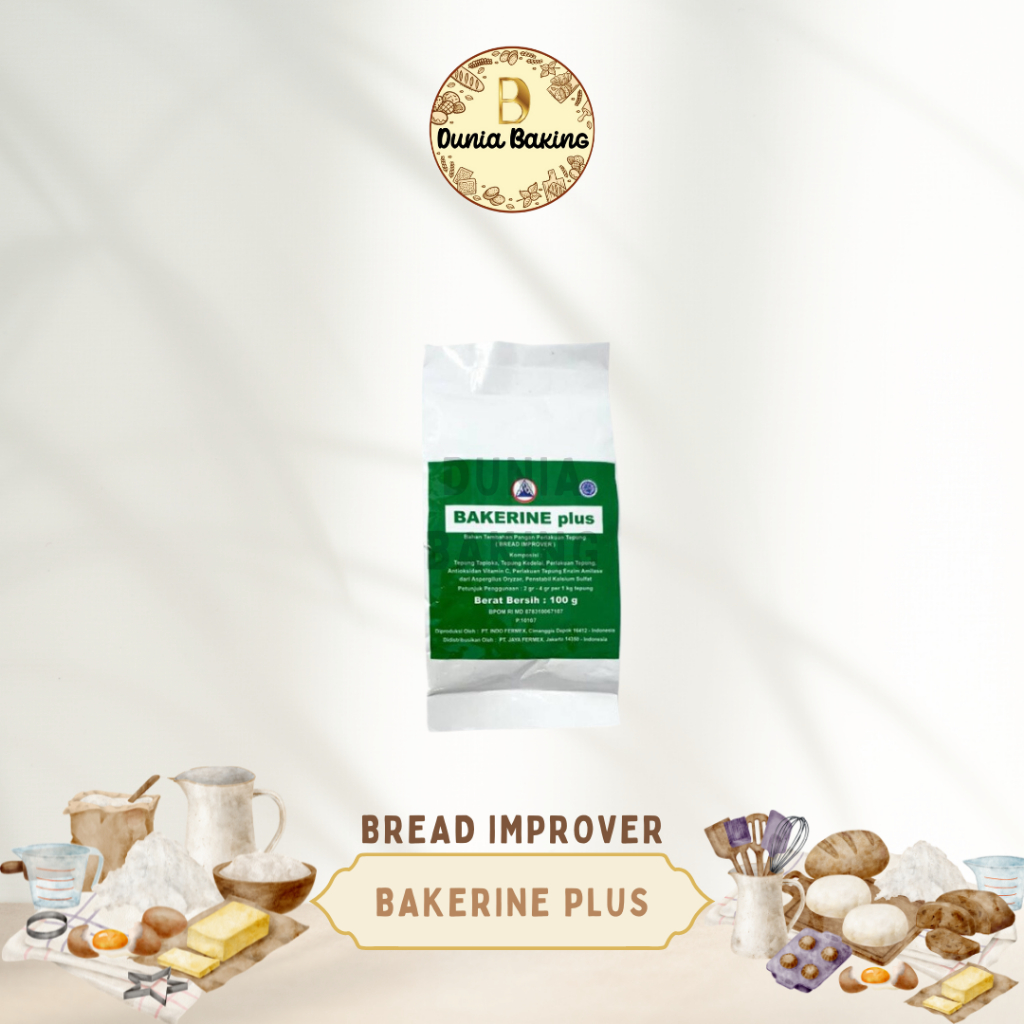 Jual Bakerine plus 100gr | Bread improver | Pengembang roti 100gr ...