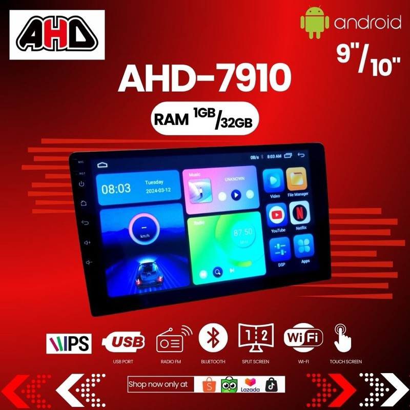 Jual Head Unit Double Din Android Ahd-7910 9” Inch / 10” Inch Ram 1 ...