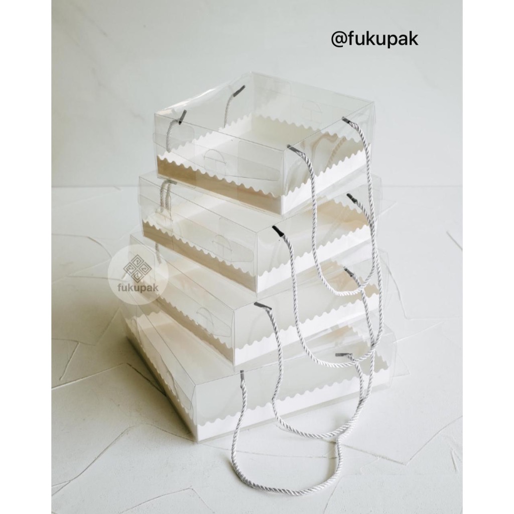 Jual Box Mika Tali Pendek (20 pcs) kotak mika kue cake tumpeng pudding ...