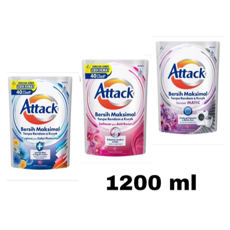 Jual ATTACK Bersih Maksimal Detergen Konsentrat Cair 1,2liter 3 Varian Warna | Shopee Indonesia