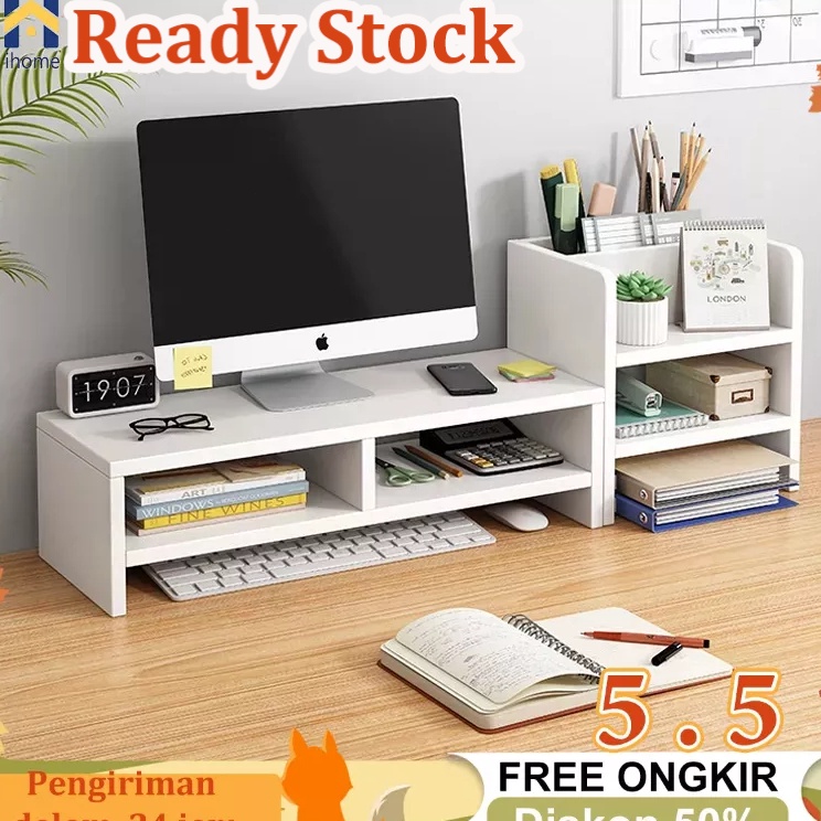 Jual IH Stand Monitor Rak Monitor Desktop Dudukan Komputer Kayu Rak ...