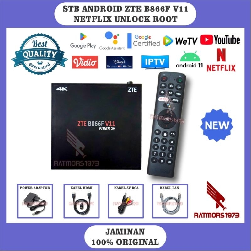 Jual STB Android Smart TV Box ZTE B866F V11 4K Hybrid SERI TERBARU UI ATV 2025 OS 11 Unlock Root ...