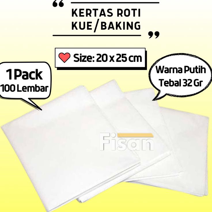 Jual Serbu Hadiah 1 Lembar Kertas Roti Putih Baking Paper Kue Alas ...
