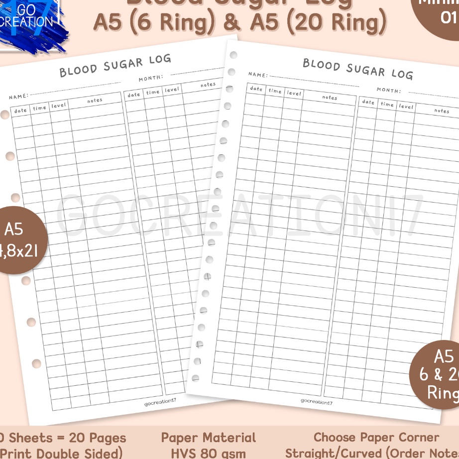 Jual Tawaran Buku Planner Kes Binder Blood Sugar Gula Darah Tracker ...