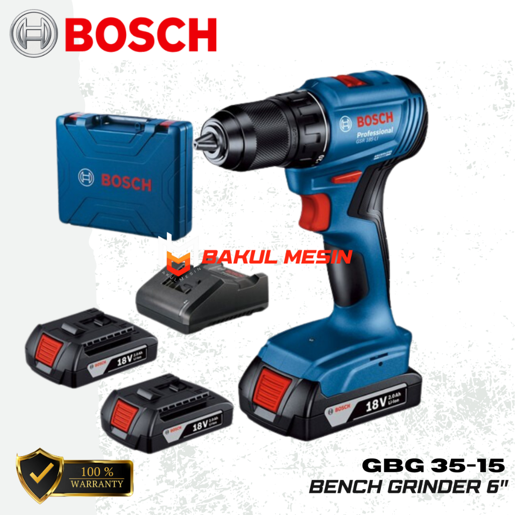 Jual Bosch GSR 185-LI Brushless Drill Driver Mesin Bor Bterai 18V GSR ...