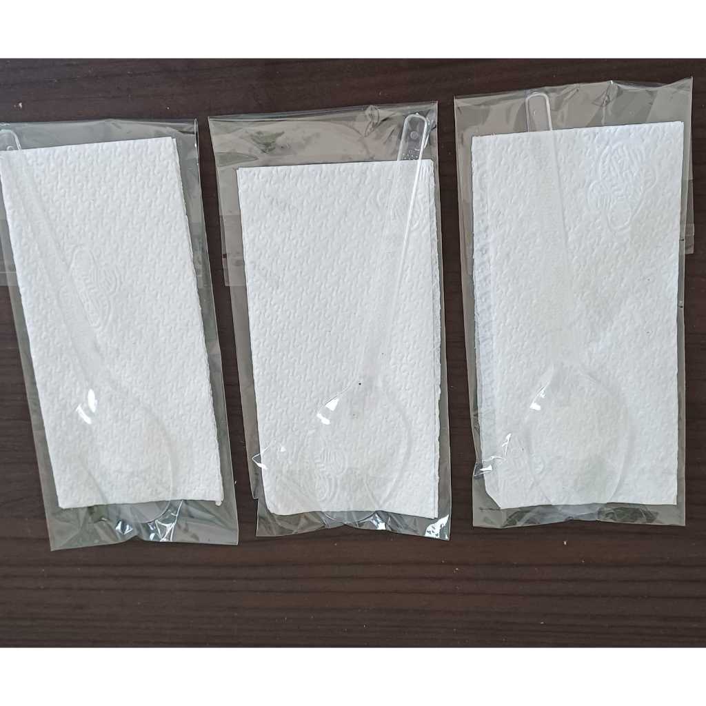 Jual isi 50 set Sendok dan tisu di kemasan plastik | Shopee Indonesia
