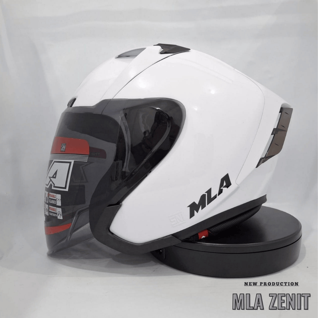 Jual Helm Half Face MLA ZENIT PUTIH / visor smoke / hitam / bening ...
