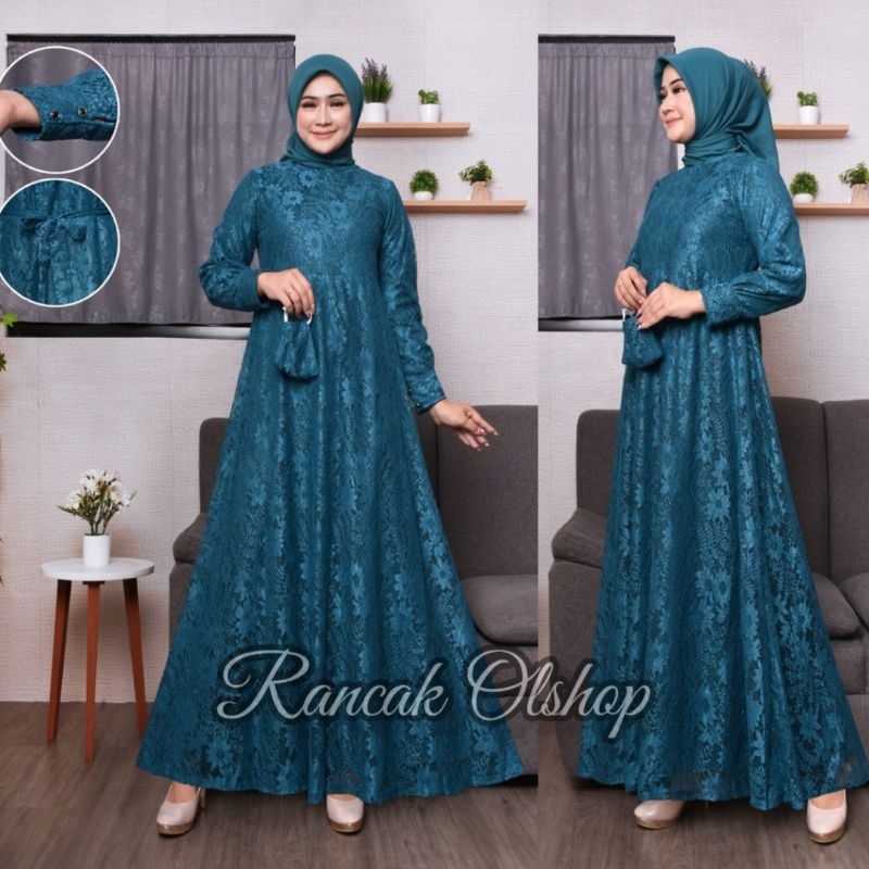 Jual GAMIS BROKAT PESTA WANITA MUSLIMAH TERBARU - GAMIS BURKAT PREMIUM ...