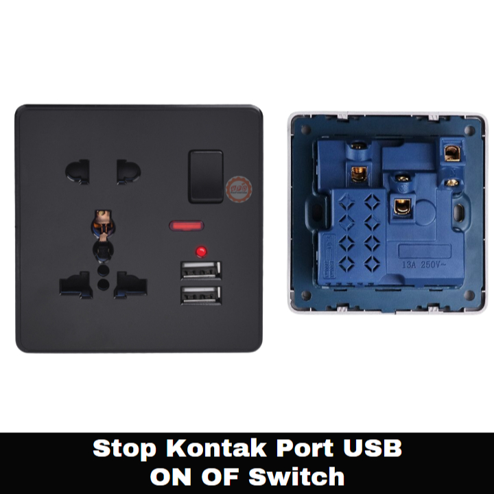 Jual Stop Kontak Universal UK EU US 5 Hole Socket On Off Switch ...