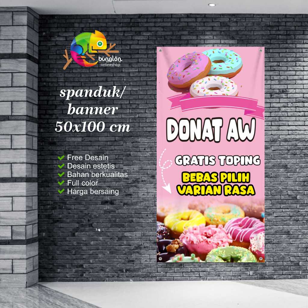 Jual Cetak Spanduk Banner Donat AW | Shopee Indonesia
