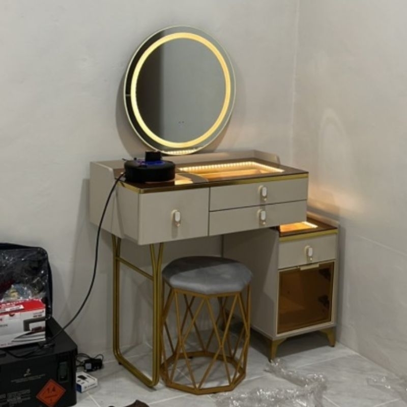 Jual Meja make up / meja rias minimalis / meja rias LED | Shopee Indonesia