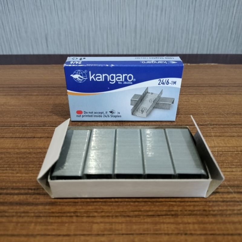 Jual Isi Stapler / Staples merk Kangaro No. 24/6 (per 1 kotak kecil ...