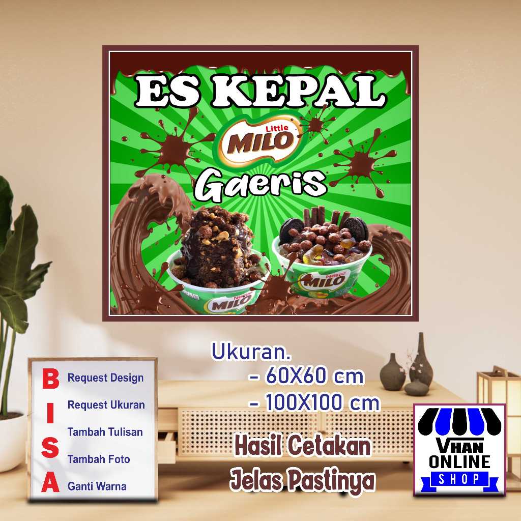 Jual Cetak Spanduk Banner Keren Es Kepal Milo Design Bisa Request ...