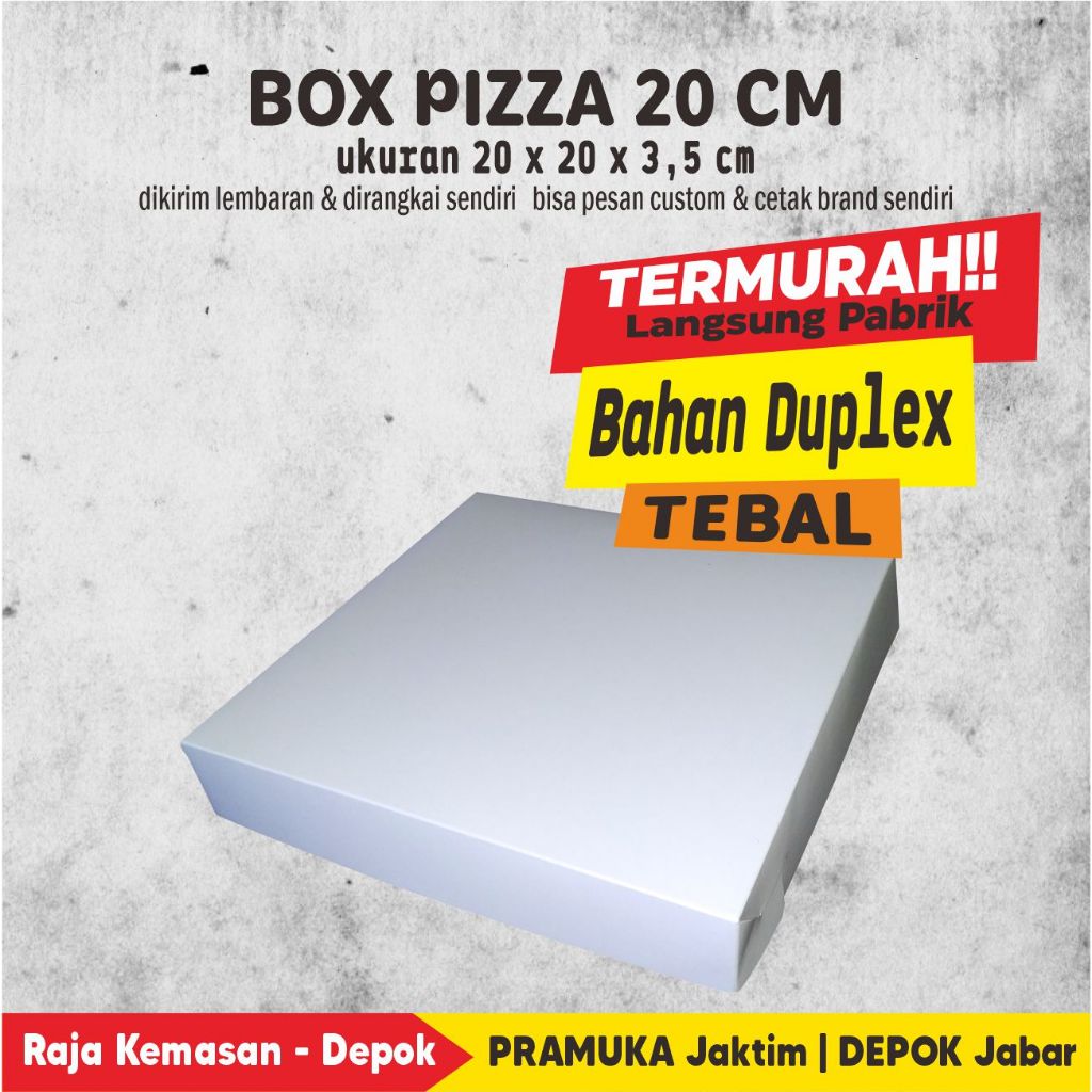 Jual BOX PIZZA 20 CM DUPLEX POLOS | Shopee Indonesia
