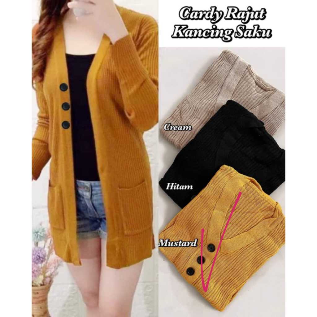 Jual Longkardi Kancing Rajut Premium / Kardigan Long Outer Panjang Wanita Dewasa | Shopee Indonesia