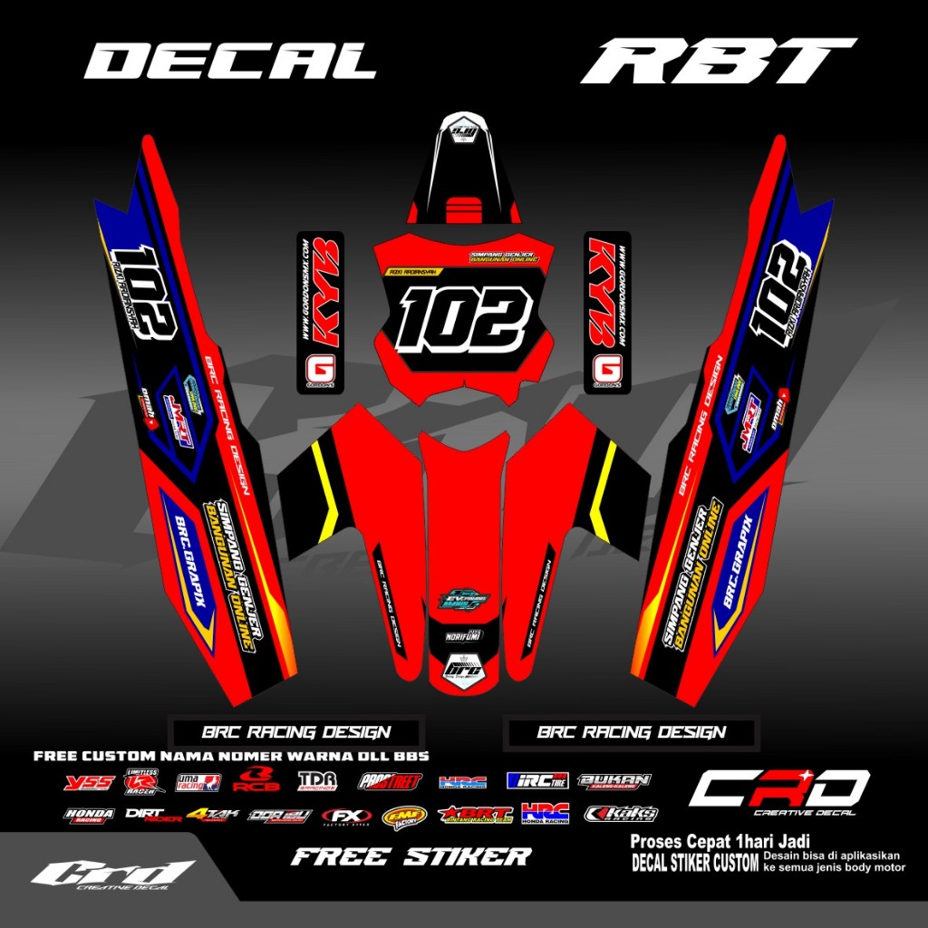 Jual DECAL RBT BODY VEGA NEW FULL BODY DEKAL STICKER STRIPING TERBARU ...