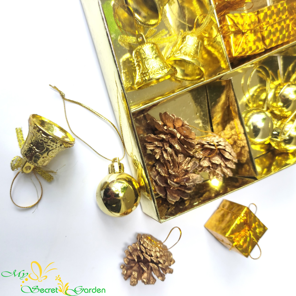 Jual Hiasan gantung pohon natal | hiasan natal kotak isi 4 macam | bola ...