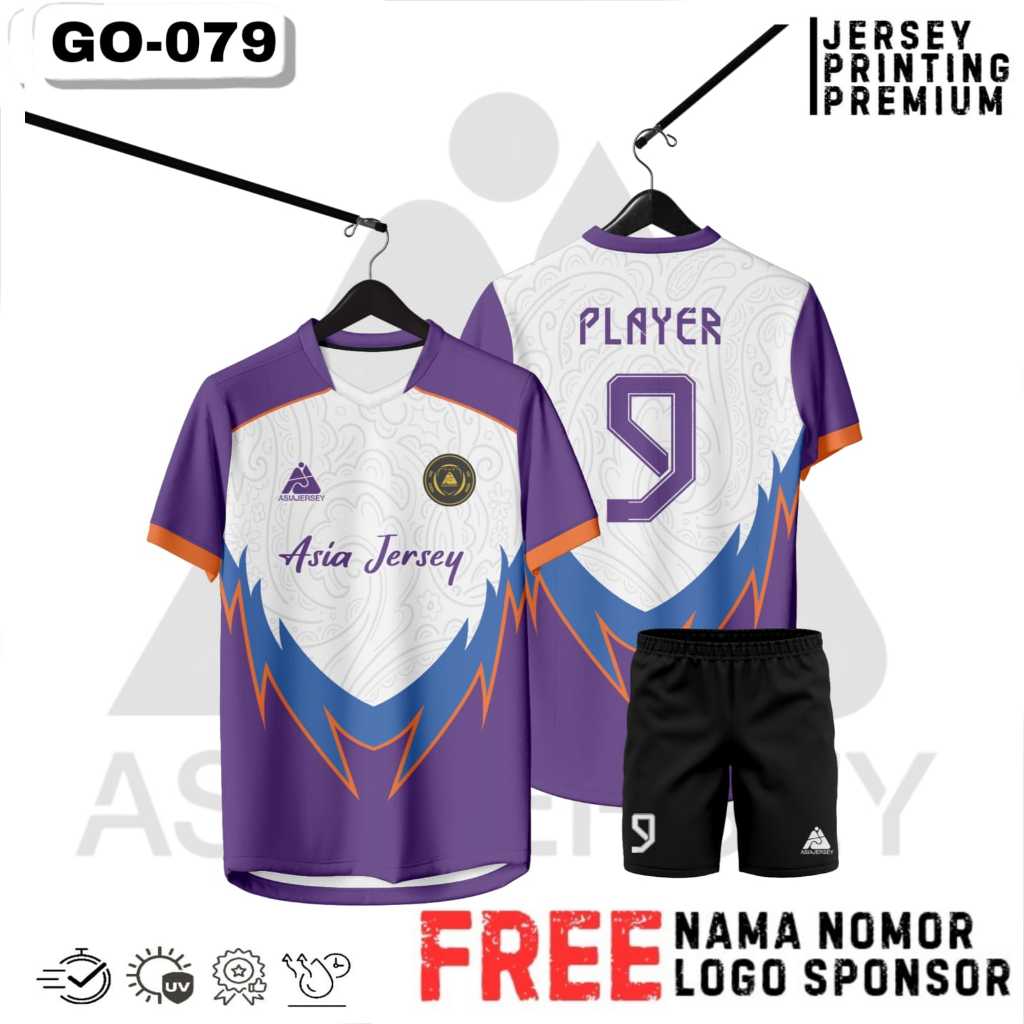Jual Custom jersey futsal bola voli premium free nama nomor sponsor logo GO-079 | Shopee Indonesia