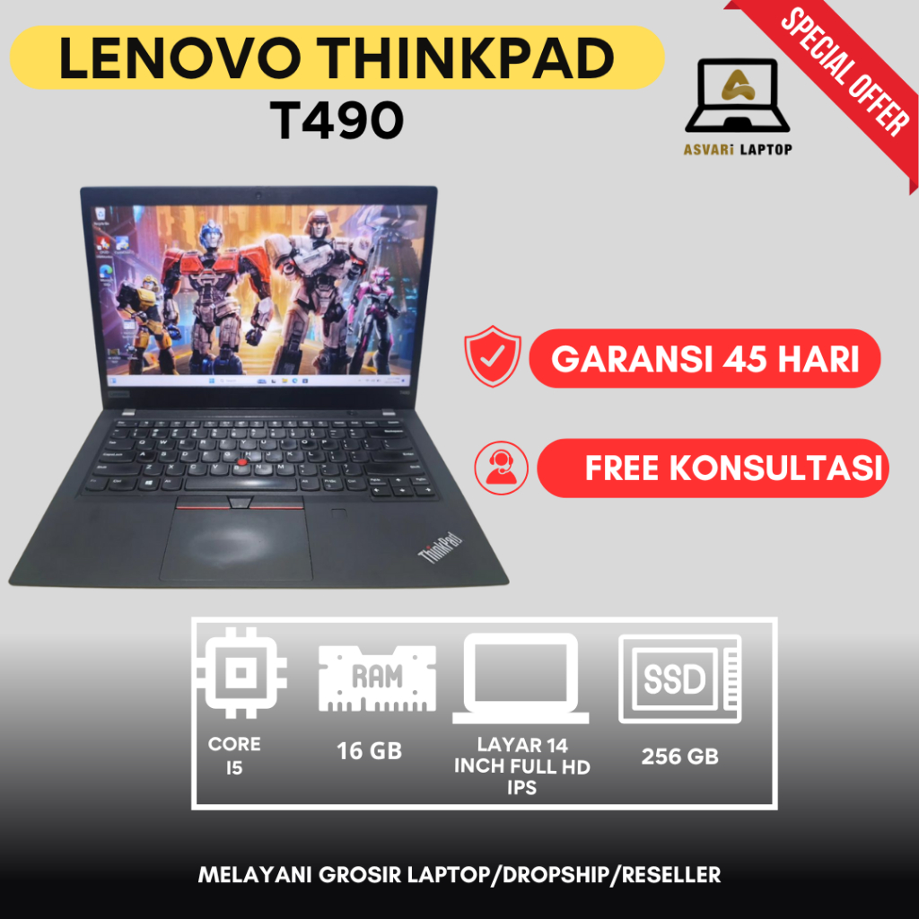 Jual LENOVO THINKPAD T490 CORE I5 RAM DDR4 16GB SSD NVME 512GB | Shopee ...