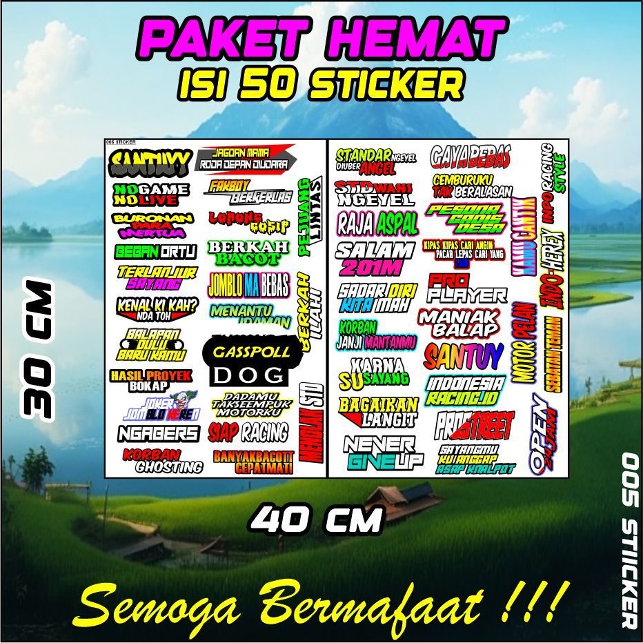 Jual 005 Wahid Sticker setiker stiker striping sponsor racing balap ...