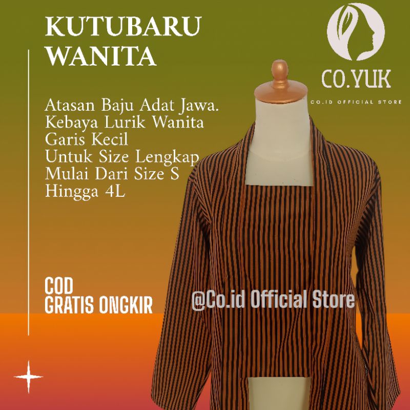 Jual Atasan Baju Adat Jawa Kebaya Lurik Wanita | Kebaya Lurik Wanita Garis Kecil Bahan Kain ...