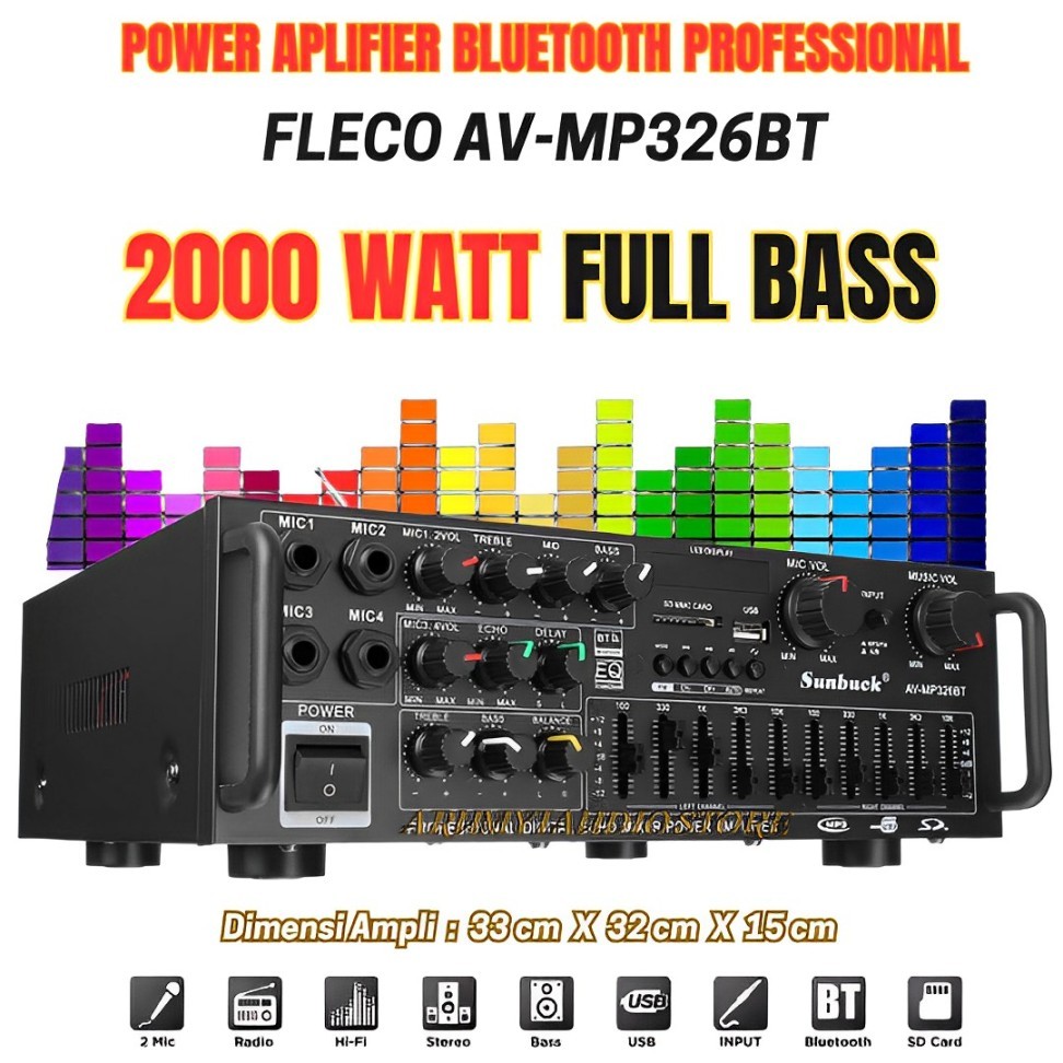 Jual Bluetooth Eq Amplifier Karaoke Fm 2000w - Av-Mp326bt | Sunbuck ...