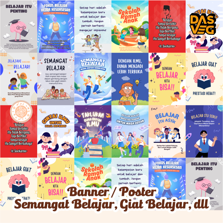 Jual Banner / Poster Semangat Belajar, Giat Belajar, dll | Shopee Indonesia