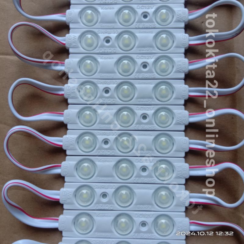 Jual Lampu LED Modul Samsung Korea injection 3 mata besar DC 12V Putih 1.5W neon box | Shopee ...