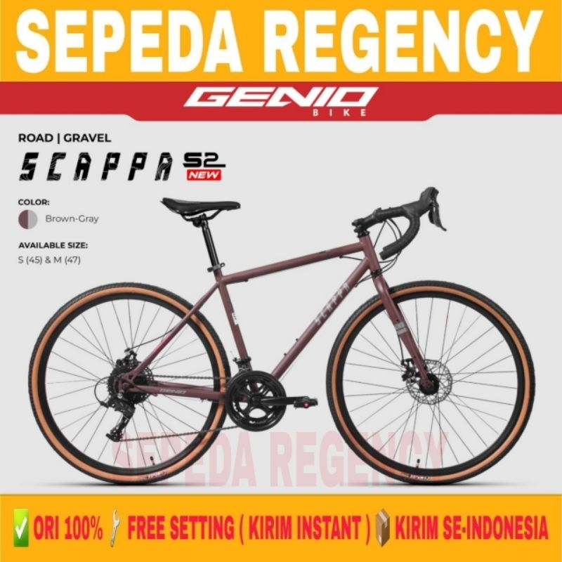Jual Sepeda Gravel GENIO SCAPPA S2 700C 18 Speed Road Bike | Shopee ...