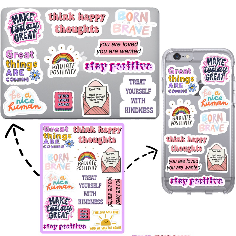 Jual Stiker Aesthetic Positive Quotes Reminder Deco Glossy Tumblr Hp ...