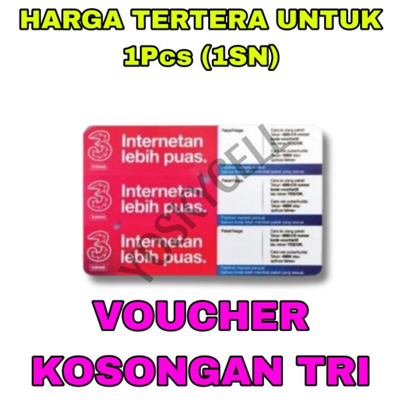 Jual VOUCHER KOSONG TRI VOUCHER BLANK TRI | Shopee Indonesia