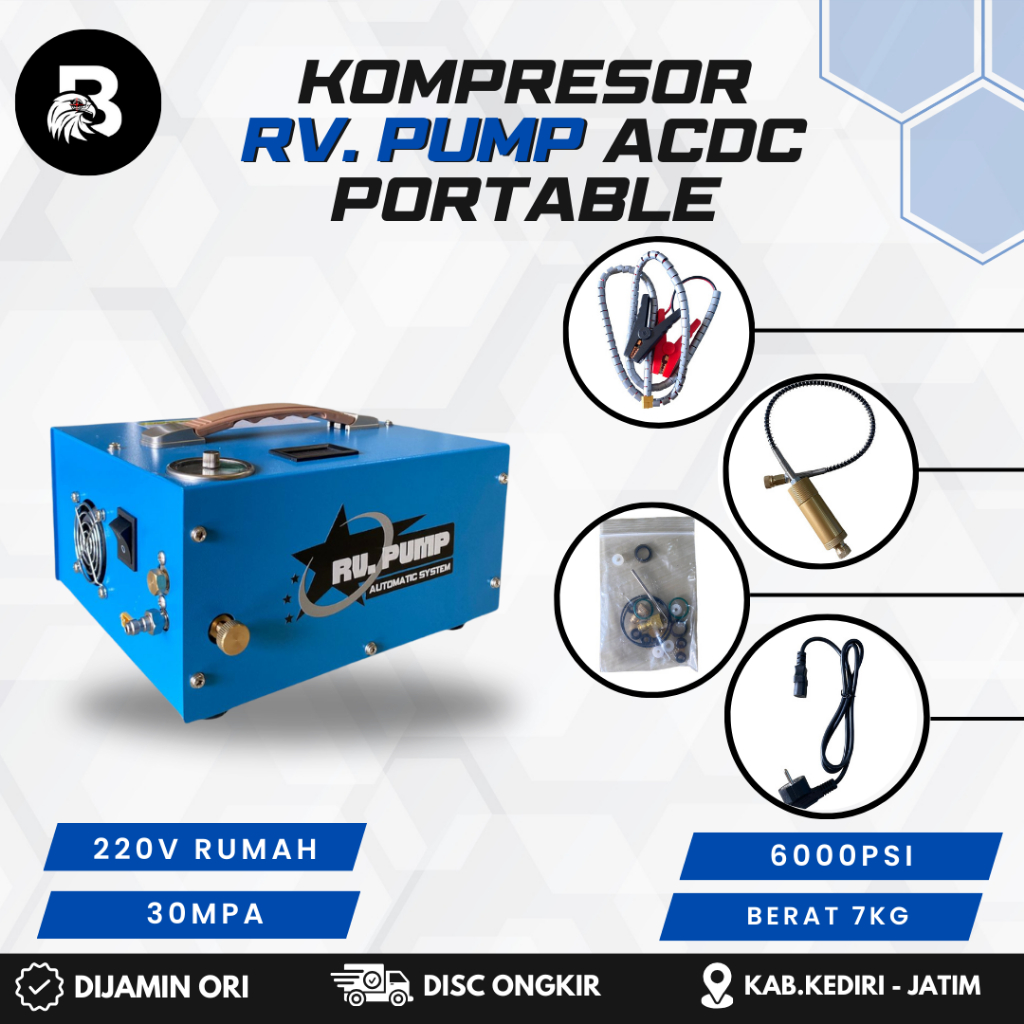 Jual Kompresor PCP RV. pump Otomatis ACDC Portable 6000 PSI | Shopee ...
