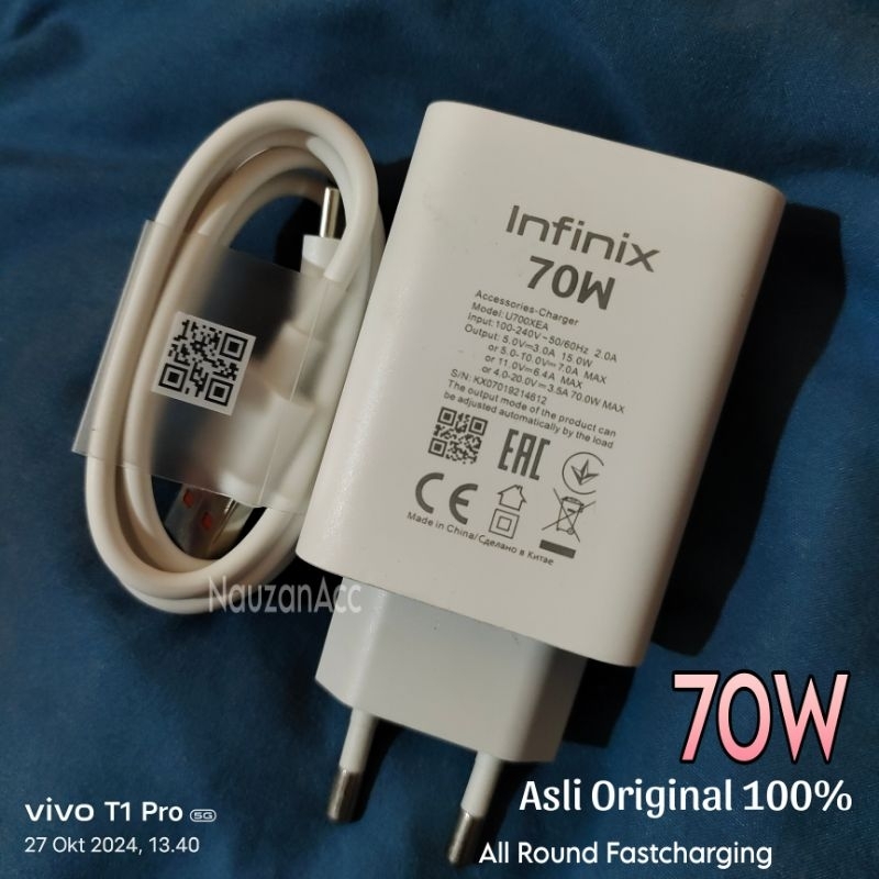 Jual Charger INFINIX 70W ORI NOTE 40 PRO 4g. Super Fastcharging Asli ...